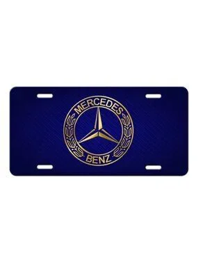Accents | Vintage Retro Look Mercedesbenz Gold Emblem On Blue Aluminum ...